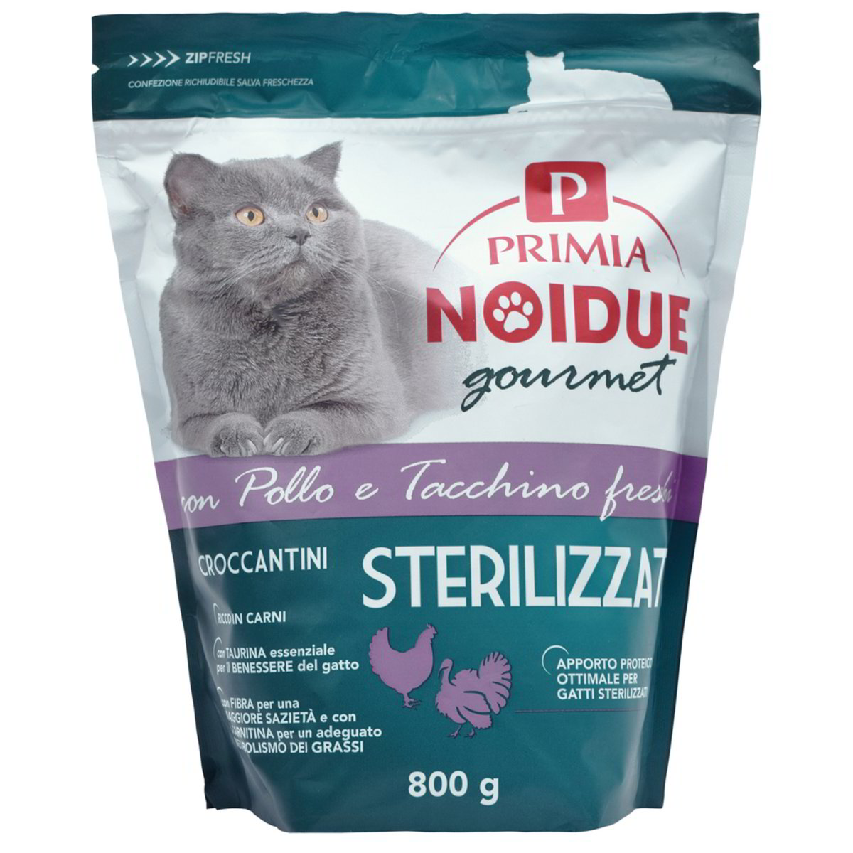 CROCCANTINI PER GATTI STERILIZZATI CON POLLO E TACCHINO NOIDUE GOURMET PRIMIA - DupliClick