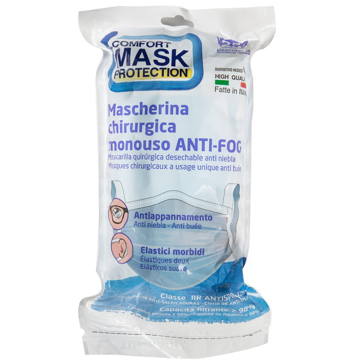 MASCHERINA CHIRURGICA MONOUSO ANTI-FOG 25 PZ COMFORT MASK PROTECTION ...